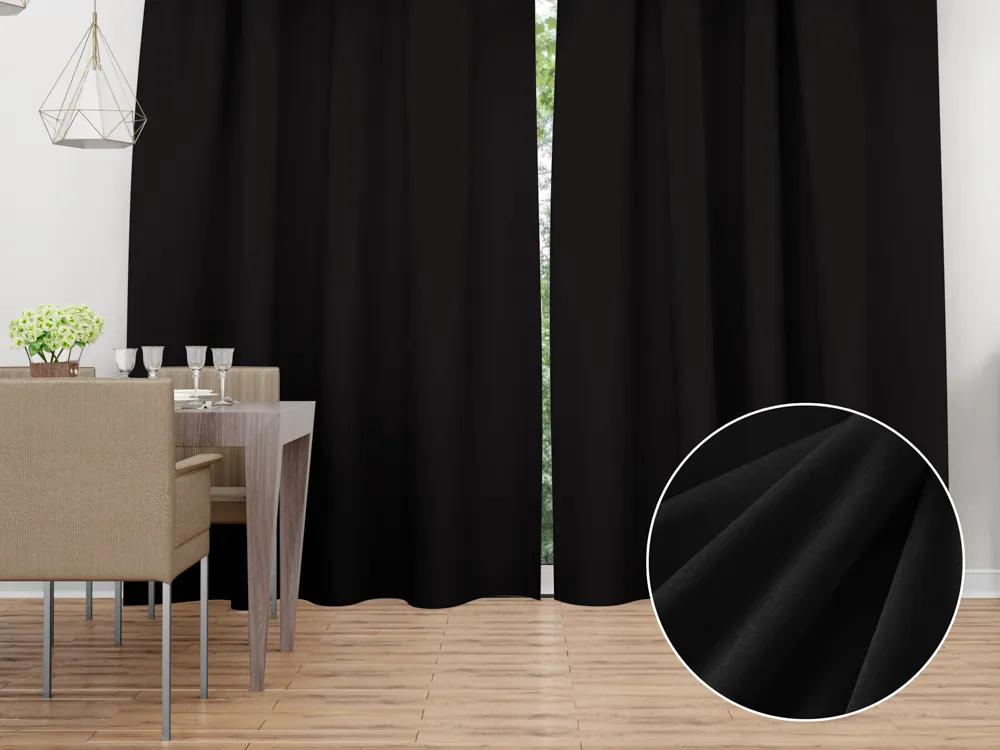 Biante Sametový závěs Velvet Premium SVP-023 Černý 135x200 cm