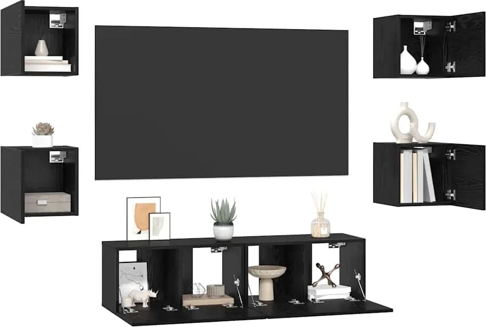 Sestava TV skříněk 6 ks Černý dub Kompozitní dřevo 3393142
