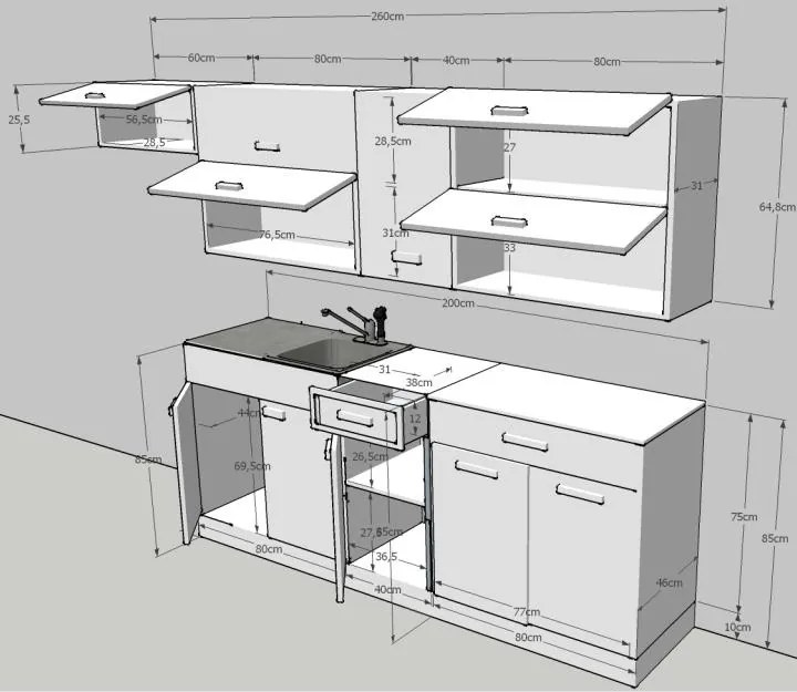 Tempo Kondela, s.r.o. Kuchyňská linka JURA NEW IA ZS 2.6m, rigoleto light/dark/sklo