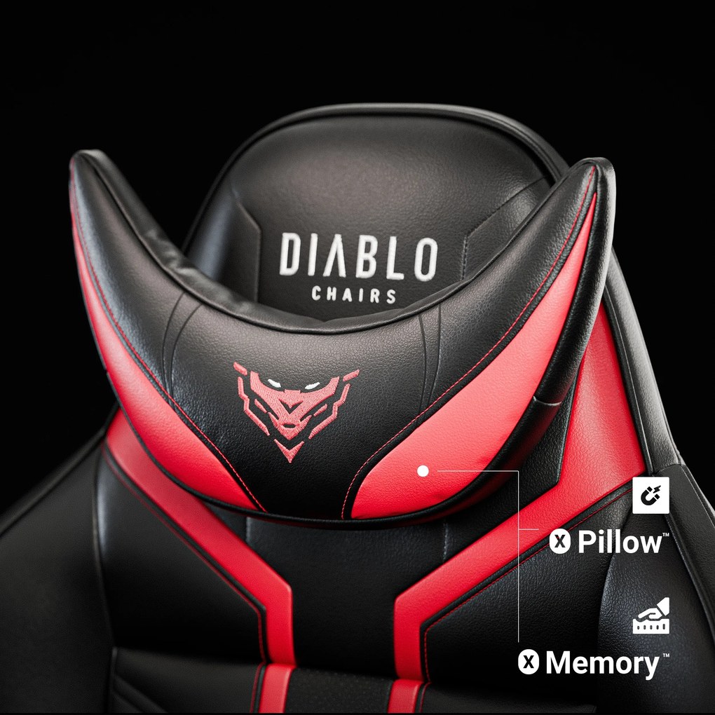 Herní židle z ekokůže King Size, černý-červený: Diablo X-Ray 2.0