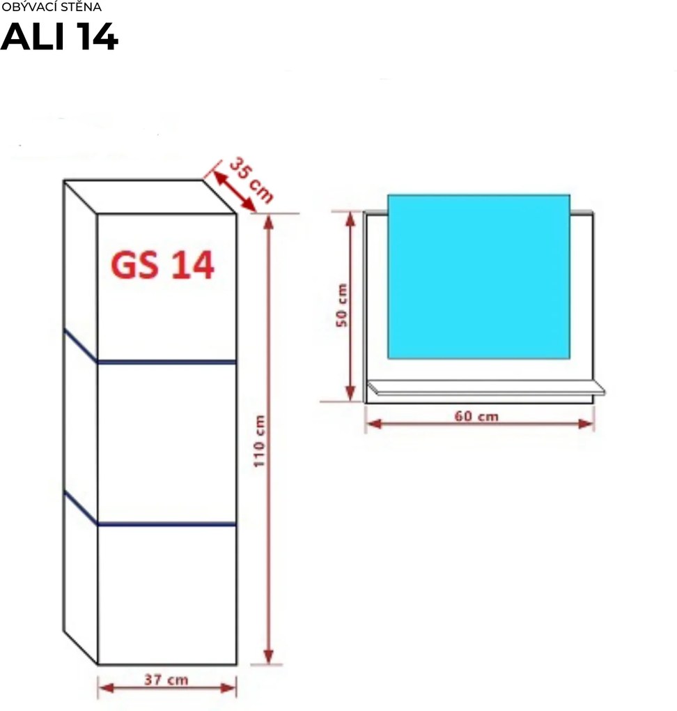 Ral Koupelnová stěna ALI 11 - Černý lesk