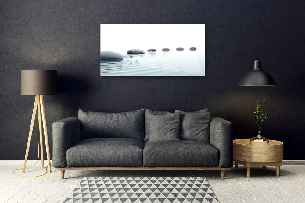 akrylový obraz Kameny Voda Umění 100x50 cm