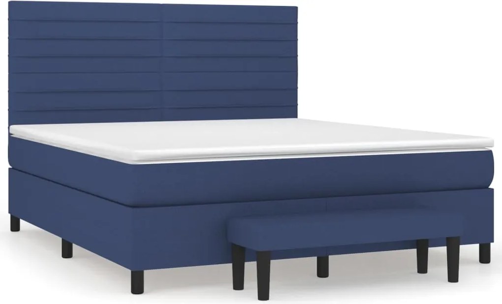 Box spring postel s matrací modrá 160x200 cm textil 3136691