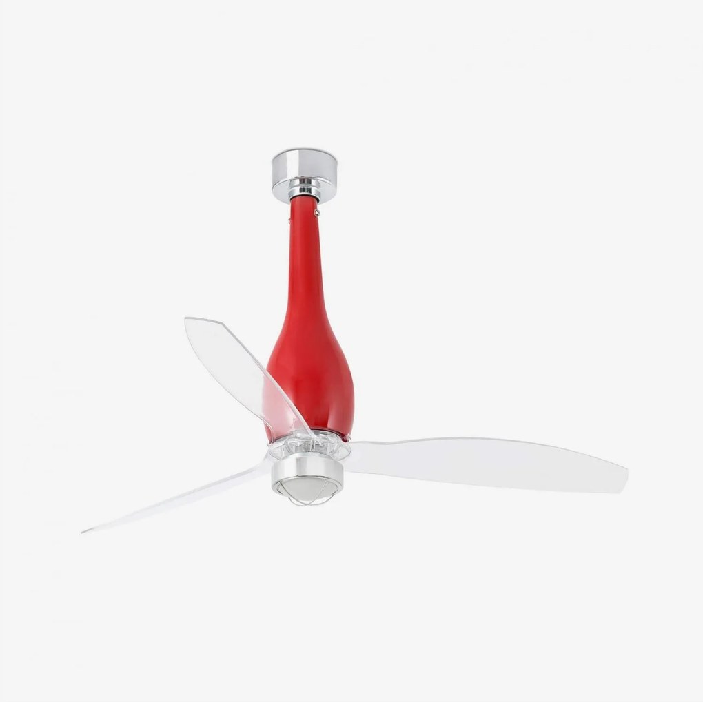 FARO 32005-9 ETERFAN M LED, červená/transparentní, stropní ventilátor s DC motorem - FARO