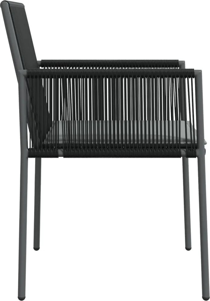 Zahradní židle s poduškami 4 ks černé 54x60,5x83,5 cm polyratan 3187091