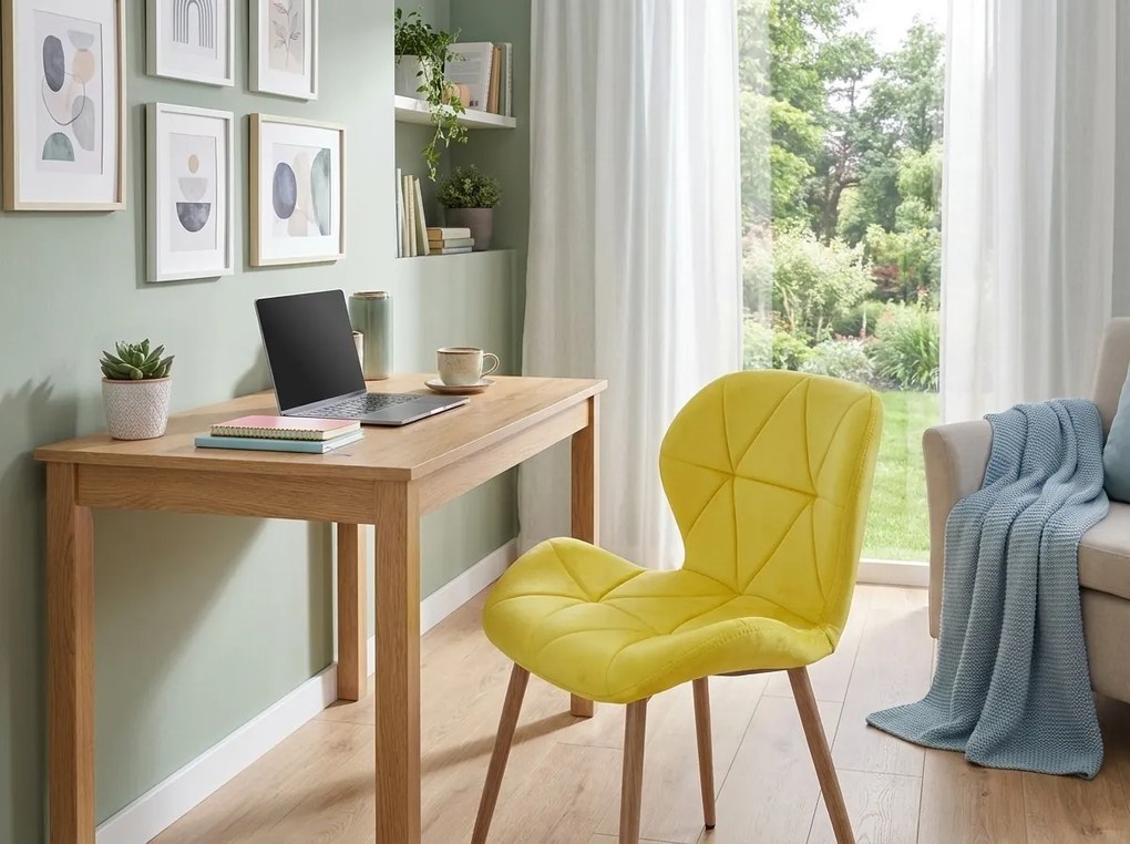 Jídelní židle MANGO VELVET, žlutá