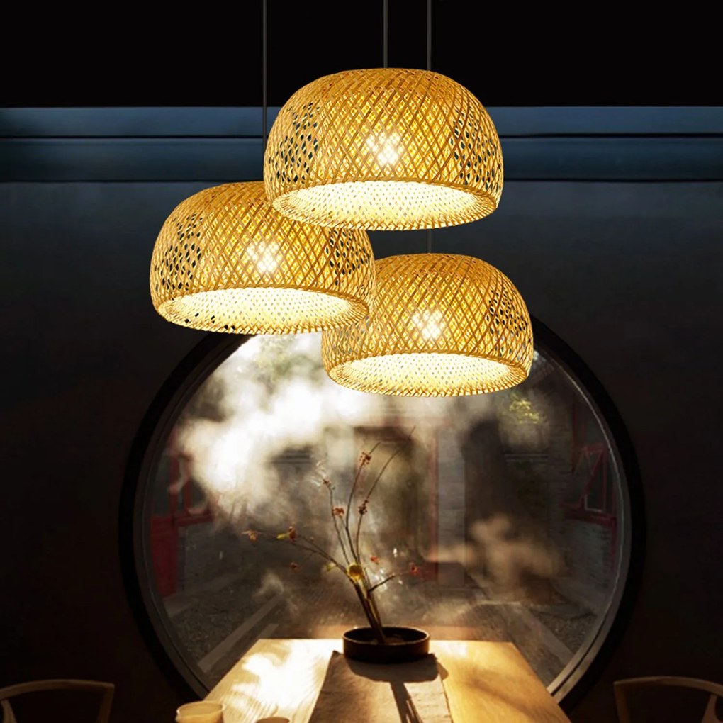 Toolight - stropní svítidlo z přírodního bambusu E27 60W APP886-1CP, hnědá, OSW-05246