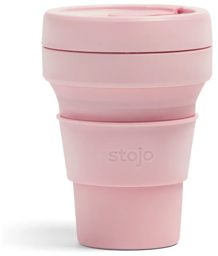 Růžový skládací hrnek Stojo Pocket Cup Carnation, 355 ml