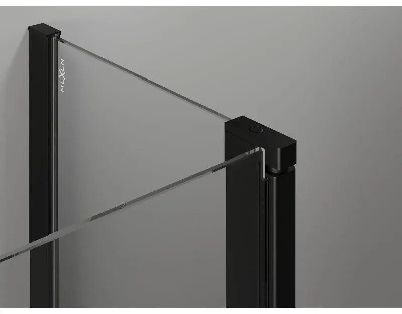 Mexen, Mexen Mist L Duo výklopný sprchový kout 105 x 105 cm, černý rám - 8A4L-105L-105P-70-70