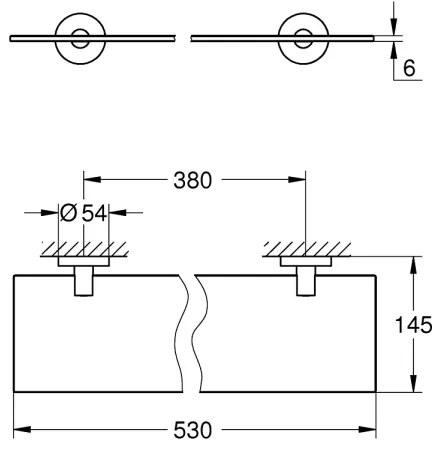 GROHE 412022430 - Skleněná polička START 530 mm černá
