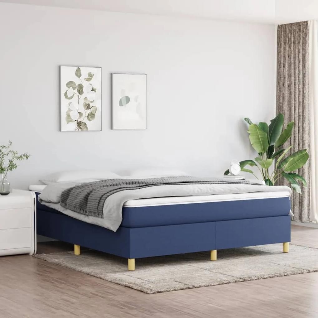Box spring postel s matrací modrá 160x200 cm textil,  3144536