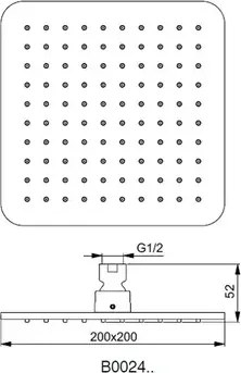 Ideal Standard Idealrain Cube - Hlavová sprcha 20x20 cm |černá