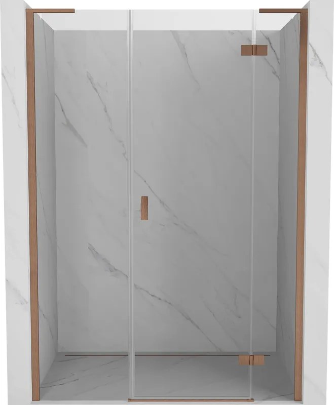 Mexen Mist-H L, 1-křídlé sprchové dveře pravé 160 cm, čiré sklo, měděný matný profil, 8A5L-160-001-65-00-P