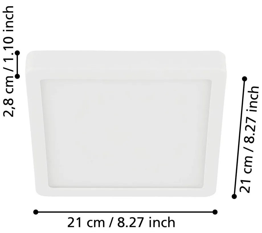 Bílé LED stropní svítidlo 21x21 cm FUEVA 5 – EGLO