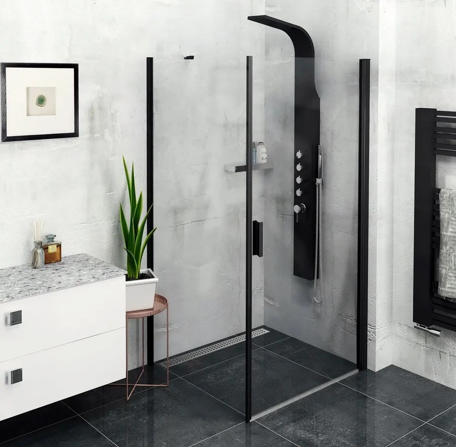 Polysan Polysan, Zoom Line Black obdélníková sprchová zástěna 900x800mm L/P varianta, ZL1290BZL3280B
