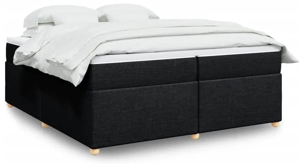 Box spring postel s matrací černá 200x200 cm textil 3285403