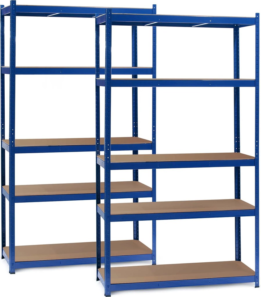 Dílenský regál Wiltec – 100 × 50 × 200 cm, 200 kg, modrá (64869)