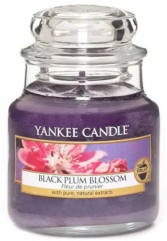 Yankee Candle Svíčka Yankee Candle 104gr - Black Plum Blossom, fialová barva, sklo, vosk