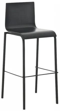 Barová židle Brainy s černou podnoží - SET 2 ks, černá