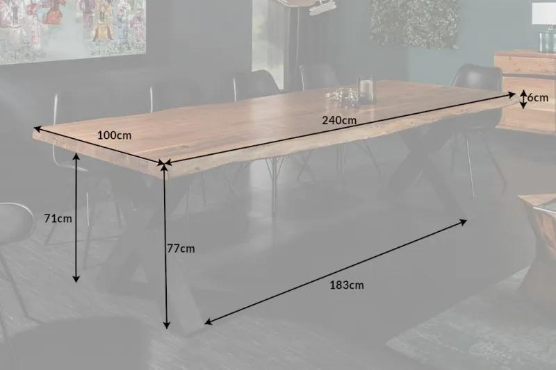 Jídelní stůl Mammut X 240cm akát 60mm Honey / 38350