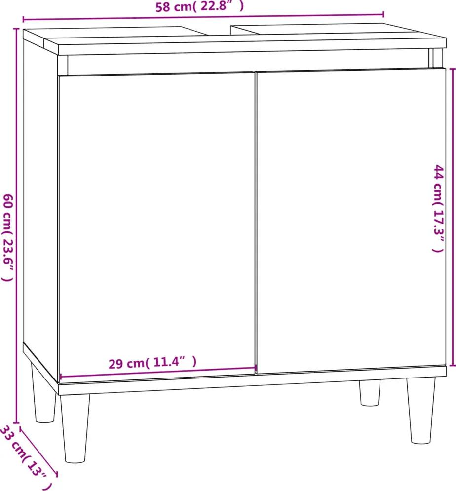 vidaXL 3dílný set koupelnového nábytku kompozitní dřevo [3185581] Barva: Betonová šedá
