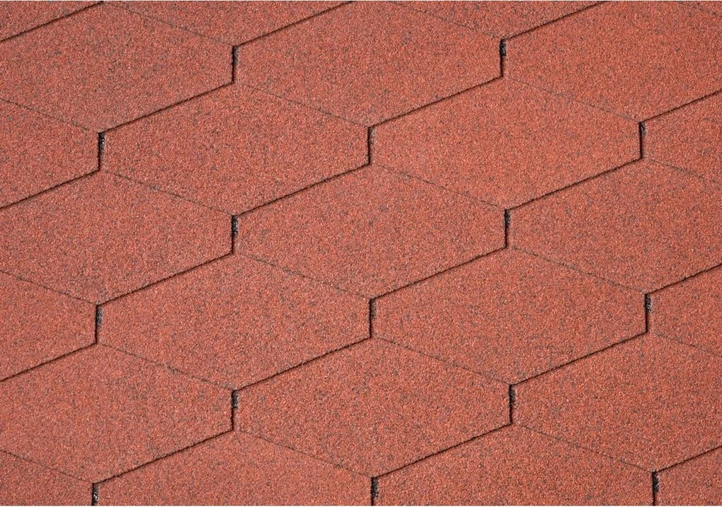 Onduline Asfaltový šindel Bardoline CLASSIC triangular, červený mix, 2 m2