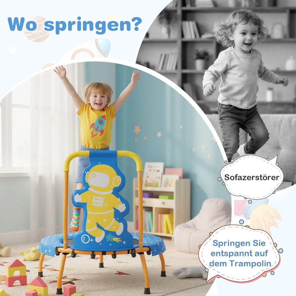 Costway Φ71 cm dětská trampolína s rukojetí a krytem okraje mini