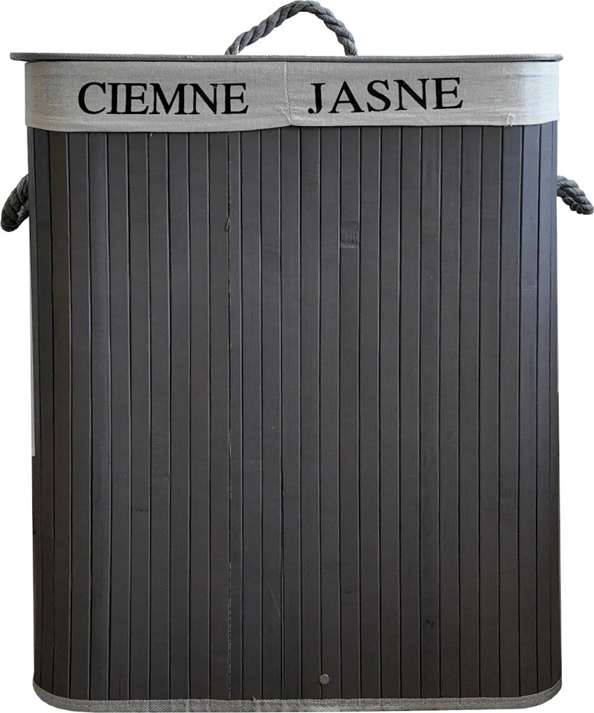 TRENDIE Bambusový koš na prádlo 100l šedý + DÁREK