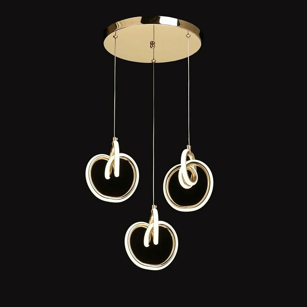 Toolight Toolight, LED závěsné osvětlení 33W, 3000K, 3500lm, LHJ093-3CP, zlatá lesklá, OSW-50066