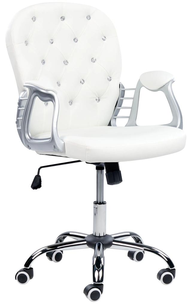 Otočná kancelářská židle z umělé kůže bílá PRINCESS Beliani