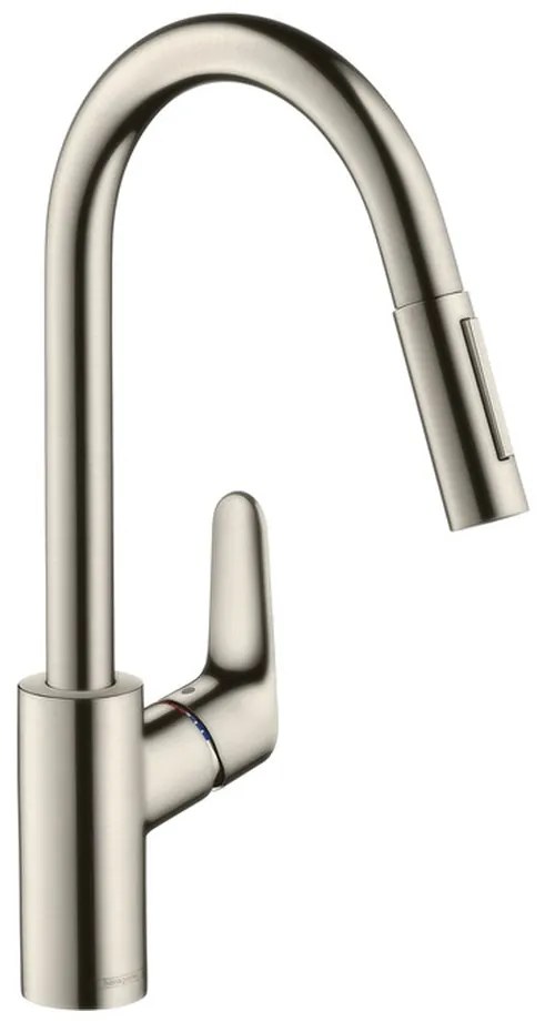Hansgrohe Focus M41, kuchyňská páková baterie 240 s výsuvnou sprškou, 2jet, vzhled nerezu, HAN-31815800