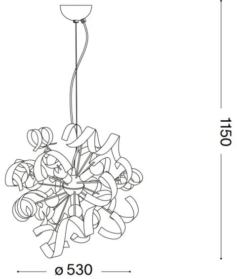 Ideal Lux - Lustr na lanku VORTEX 6xE14/40W/230V pr. 53 cm zlatá/patina