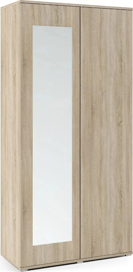 Eka Šatní skříň Trinity 90 cm, se zrcadlem Barva dřeva: Bílá