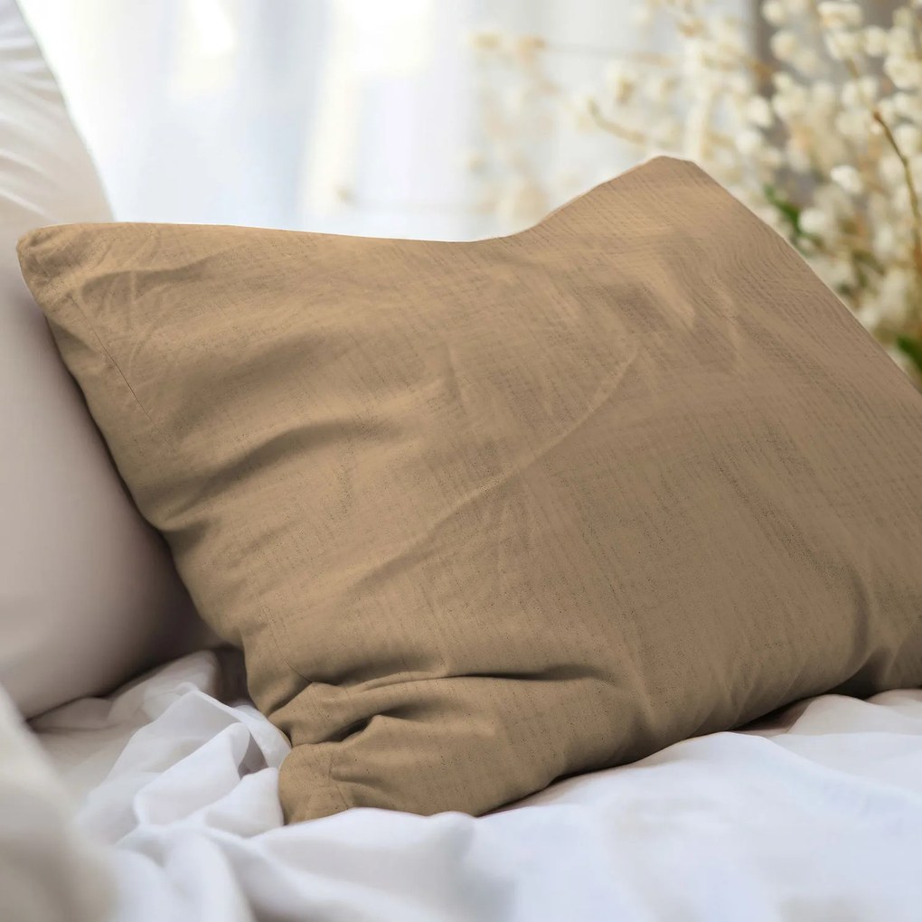 Mušelínový povlak na polštářek Light brown Velikost: 70 x 90