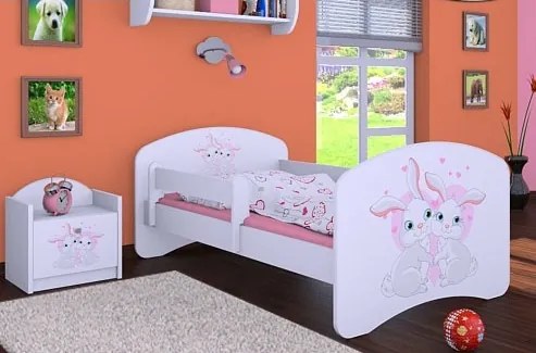 MAXMAX Dětská postel bez šuplíku 140x70cm ZAJÍČCI