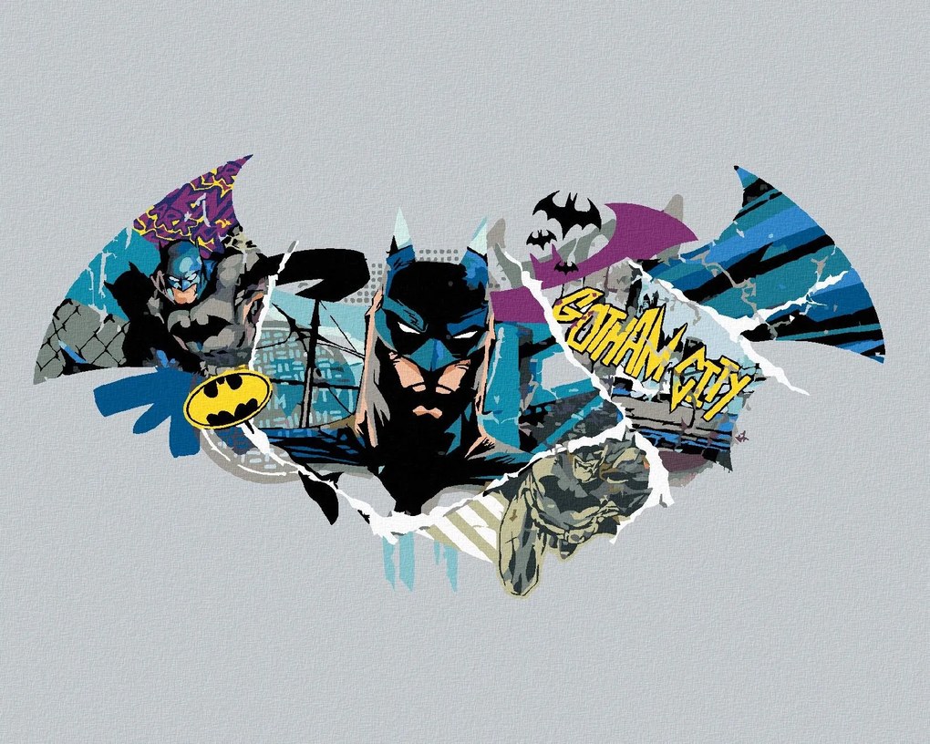 Zuty - batman a logo, 40×50 cm, bez rámu a bez vypnutí plátna
