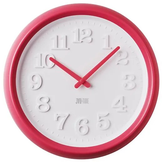 Dětské růžovo/červené nástěnné hodiny JVD TIME H102.3