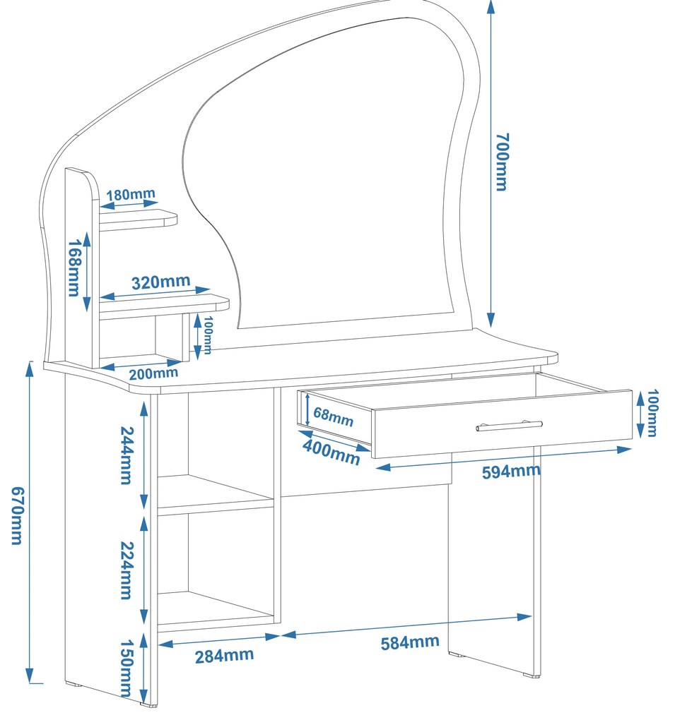 Toaletní stolek DRESS-03