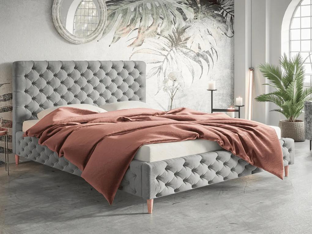 Luxusní postel 160x200 cm Mercedes Barva: Modrá - Kronos 09