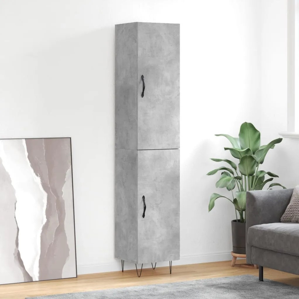 Skříň highboard betonově šedá 34,5x34x180 cm kompozitní dřevo 3198821