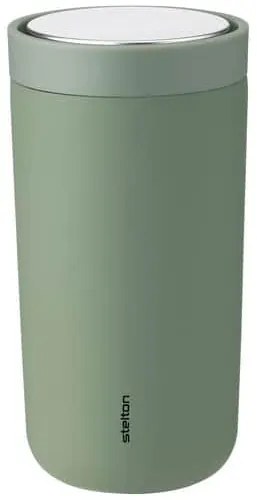 Stelton Nerezový termohrnek To Go Click Soft Army 200 ml, zelená barva, kov