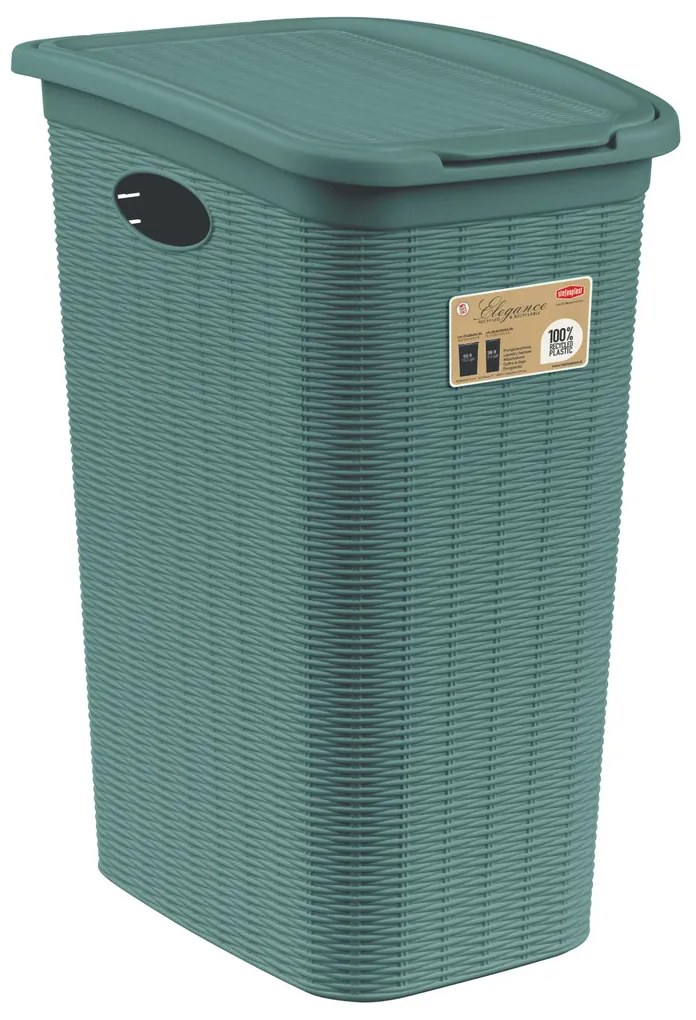 STEFANPLAST Koš na prádlo Elegance 36 l, zelenošedý