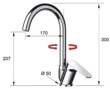 Sapho Corneli Stojánková dřezová baterie,výška 300mm, bílá mat CE60/14