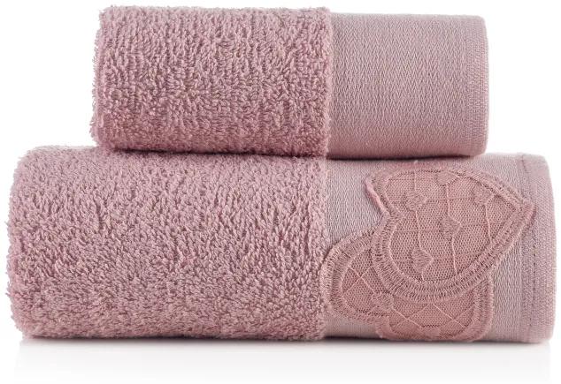 XPOSE ® Dárkové balení froté ručníků LOVE - růžová 2ks