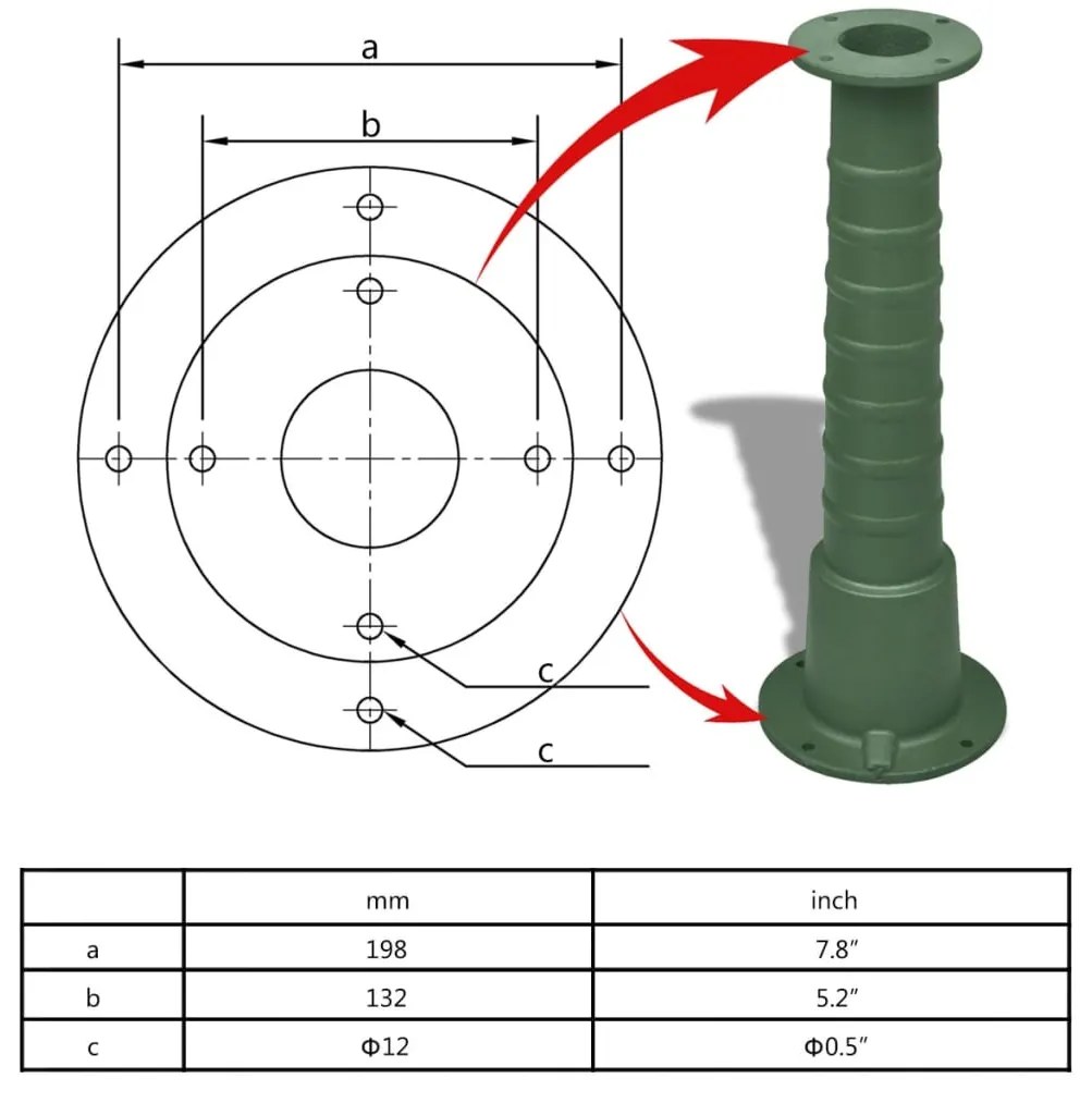 vidaXL Litinová zahradní ruční pumpa/čerpadlo se stojanem
