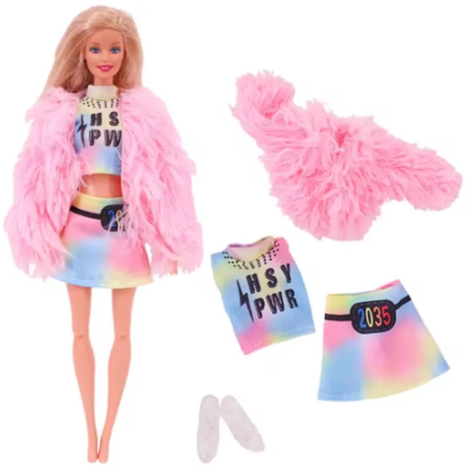 Módní oblečení pro Barbie - sady oblečení Varianta: Z783 růžovo duhový set