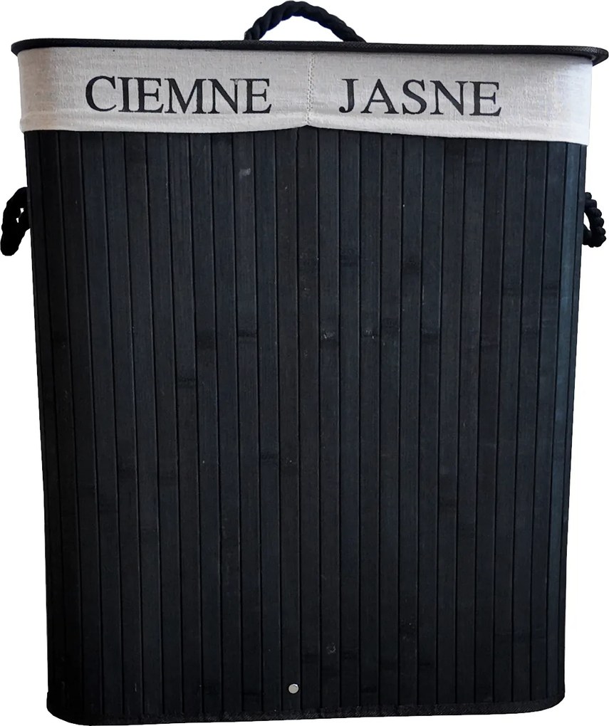 TRENDIE Bambusový koš na prádlo 100l černý + DÁREK
