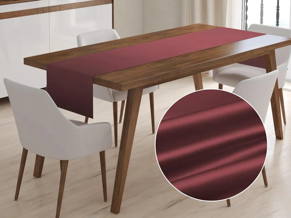 Biante Saténový běhoun na stůl polyesterový Satén LUX-007 Vínový 35x180 cm