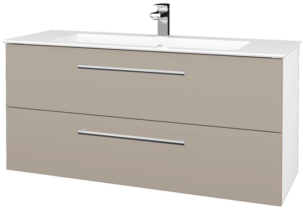 Dřevojas Koupelnová skříň GIO SZZ2 120 Varianta: N01 Bílá lesk / Úchytka T01 / D02 Bříza