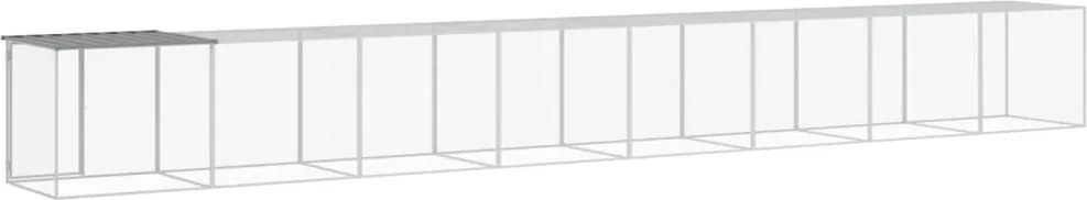 Klec pro kuřata se střechou světle šedá 803 x 98 x 90 cm ocel 3189047